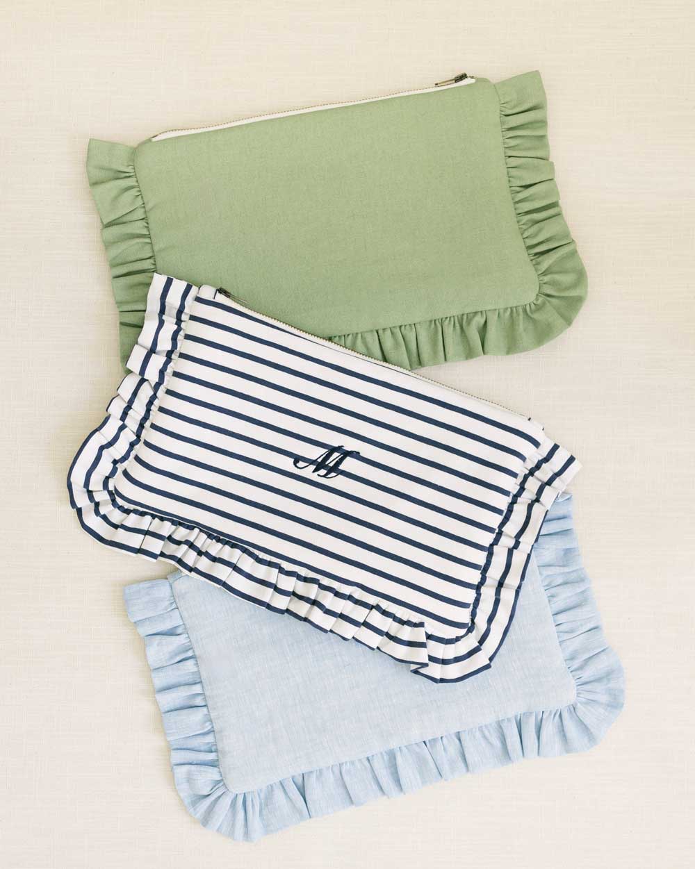 RUFFLED POUCHES – Clementine & Mint