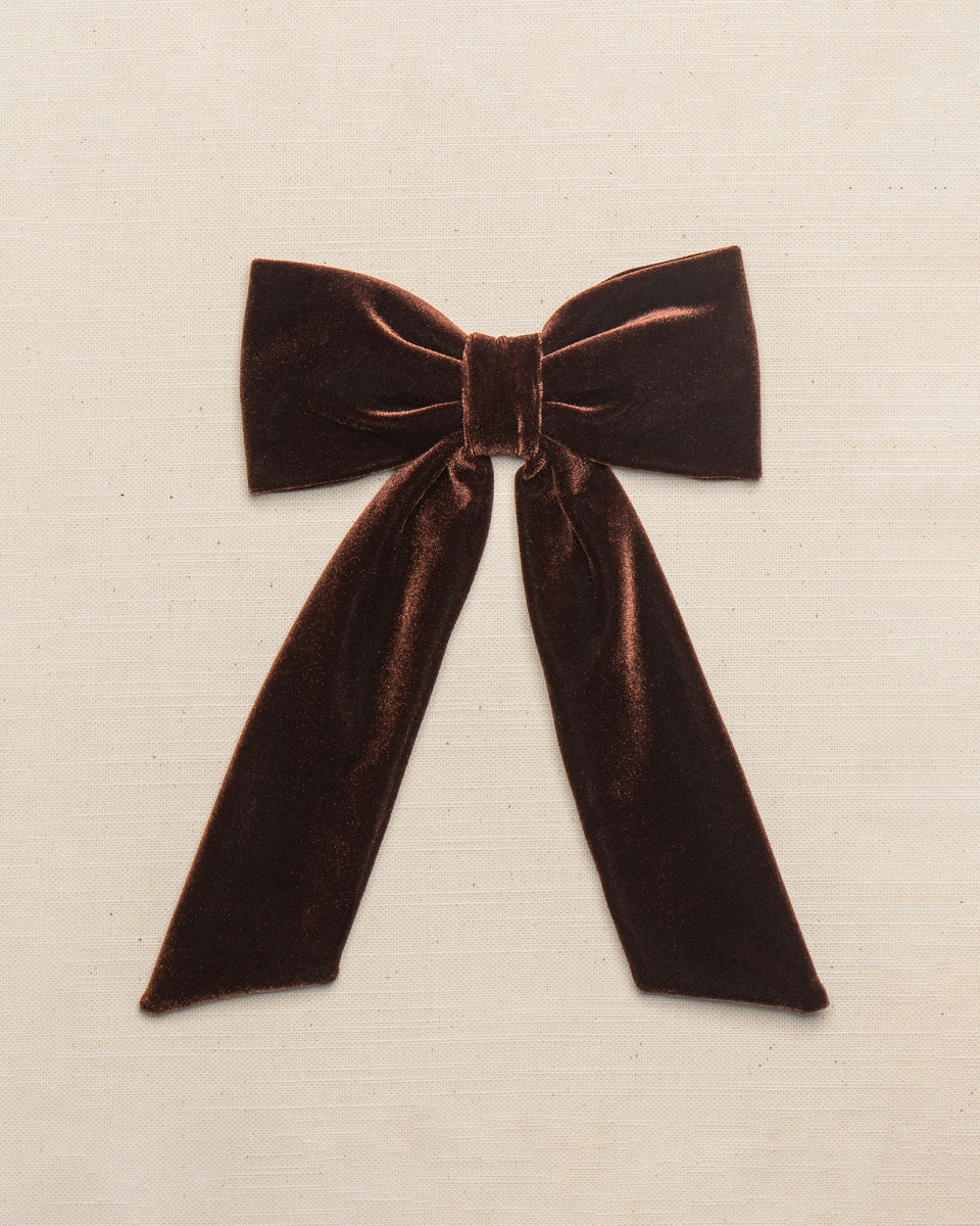 THE CHOCOLATE BROWN VELVET BOW – Clementine & Mint