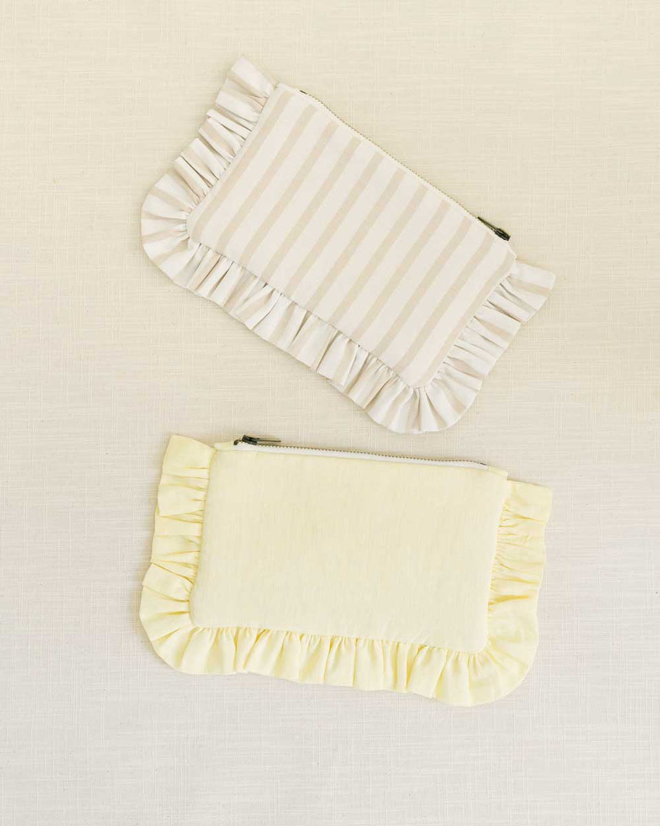 The Light Yellow Mini Ruffled Pouch – Clementine & Mint