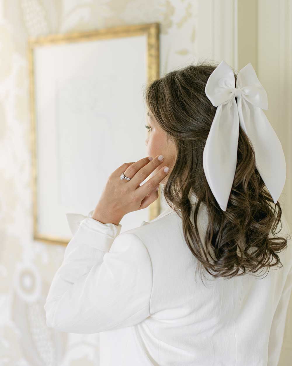 White Bow Amazon.com : White Hair Bow For Women,2pcs Big White Bow For